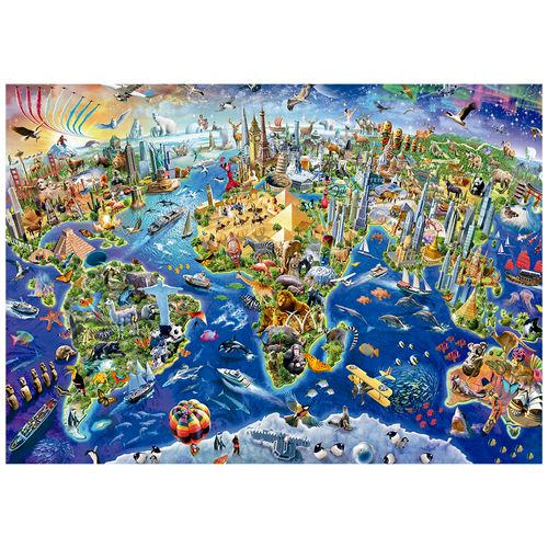 Puzzle 5000 peças Mapa-Múndi Turístico - Loja Grow